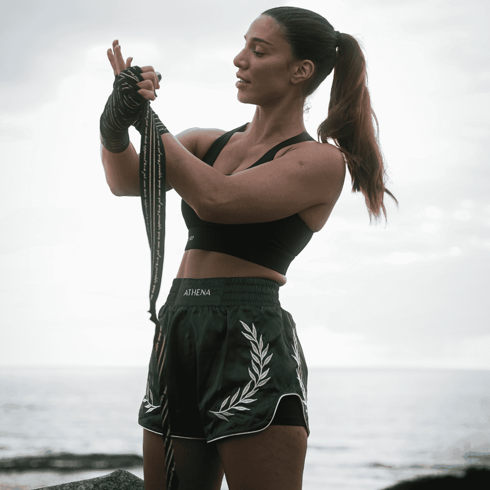Athena Dark Green Muay Thai Shorts – MMA Fight Store