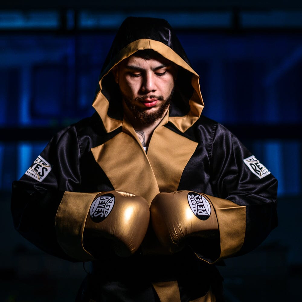 Cleto Reyes Boxing Robe with Hood Black/Gold – MMA Fight Store