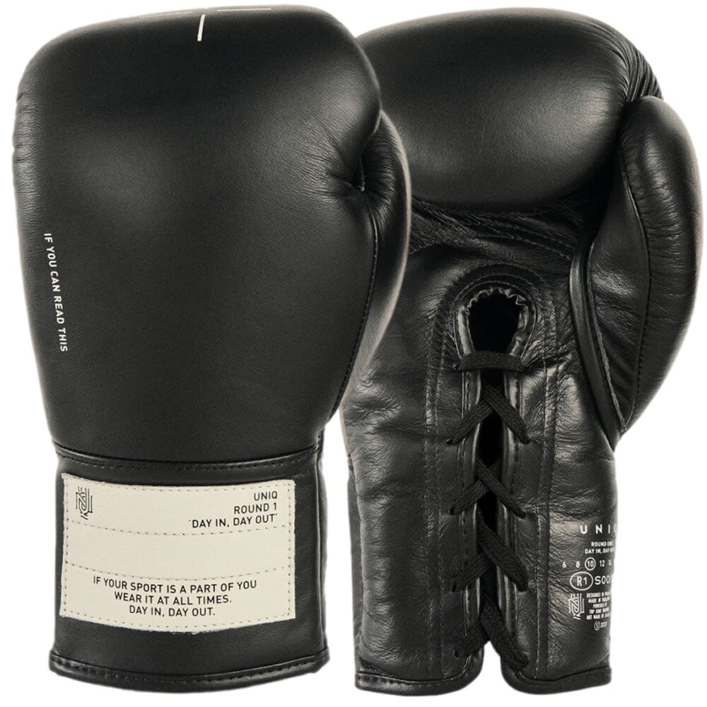 UNIQ Lace Up Boxing Gloves Technical Black – MMA Fight Store
