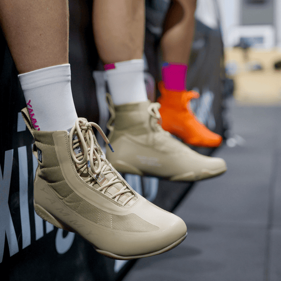 YAMMY Flux Tan Mid Boxing Shoes – MMA Fight Store